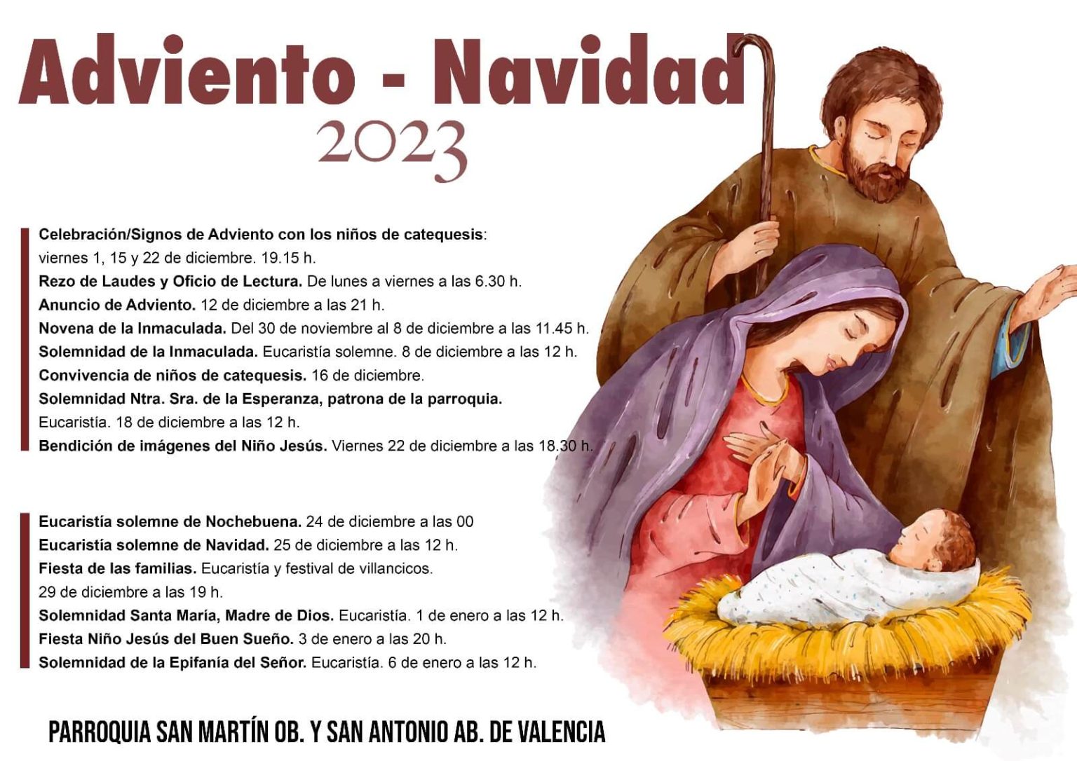 Actividades de Adviento y Navidad 2023 – Real Parroquia de San Martín ...